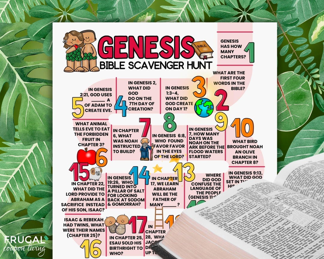 Genesis Bible Scavenger Hunt, Book of Genesis Bible Study, Old ...