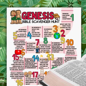 Genesis Bible Scavenger Hunt, Book of Genesis Bible Study, Old ...