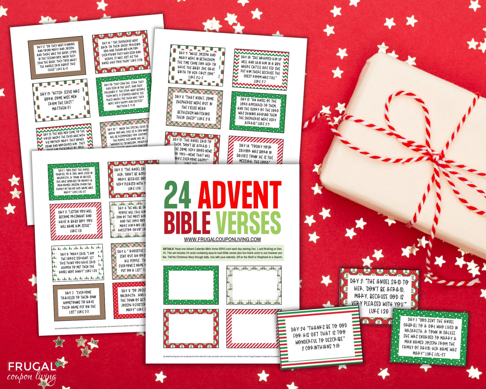 Advent Calendar for Kids Christmas Bible Verses Cards, 24 Easy-to-read ...