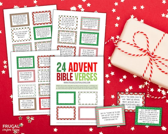 Advent Calendar Bible Verses for Christmas | 24 Easy to Read Cards ...