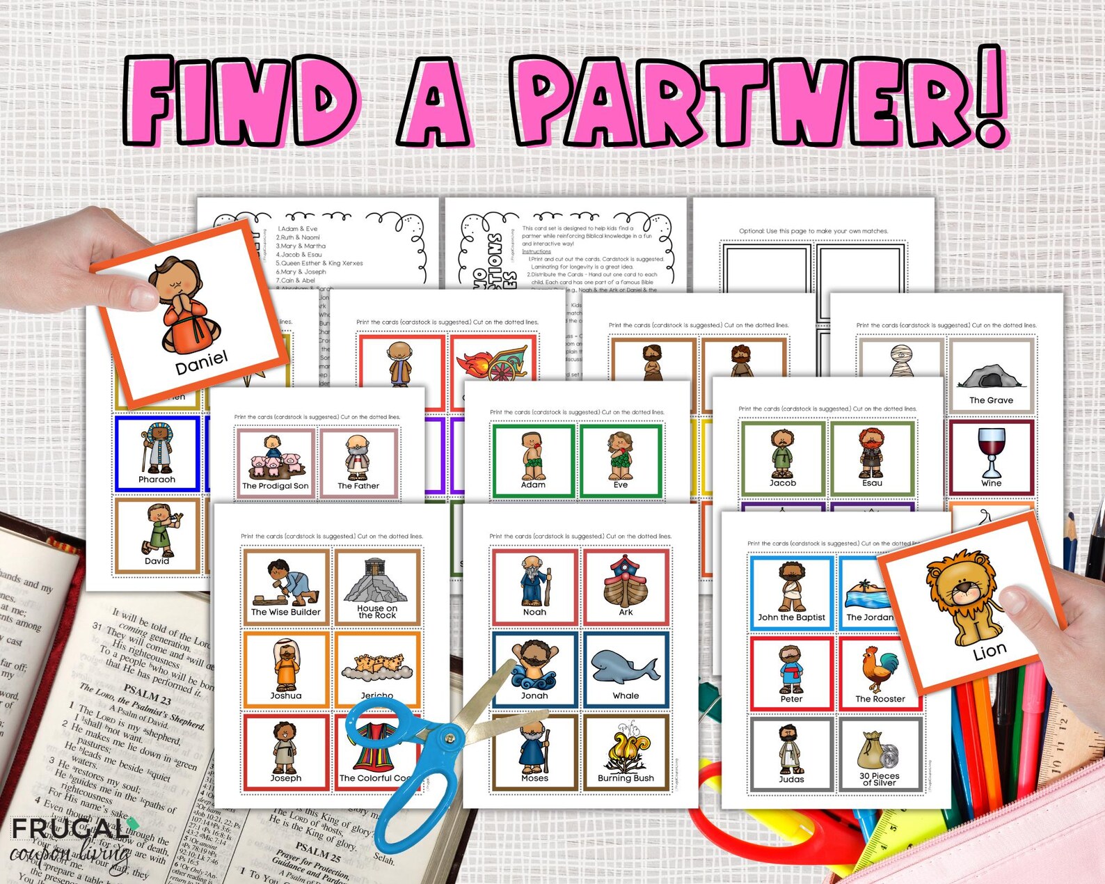 Bible Partner Pairing Cards, Find a Partner Christian Classroom ...