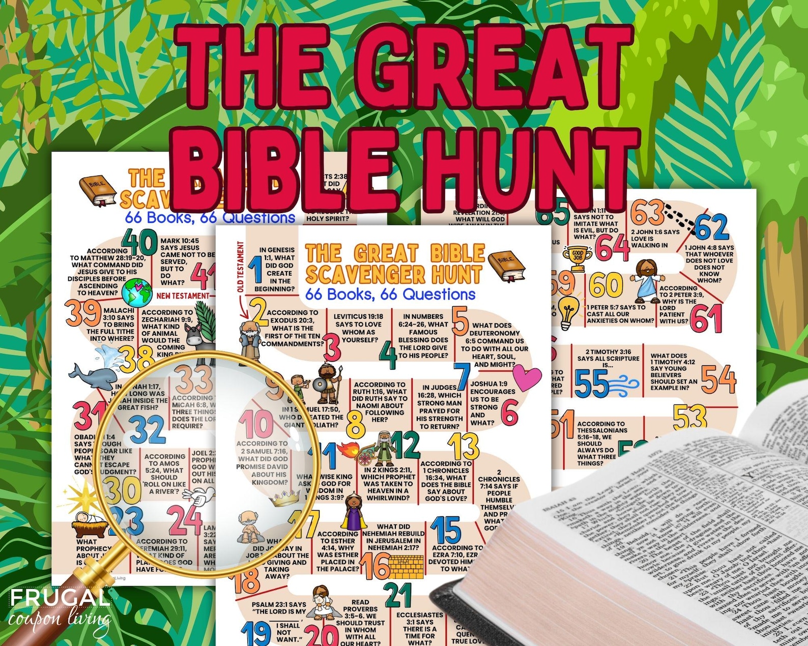Books of the Bible Scavenger Hunt Game, Bible Made Simple - 66 Books ...