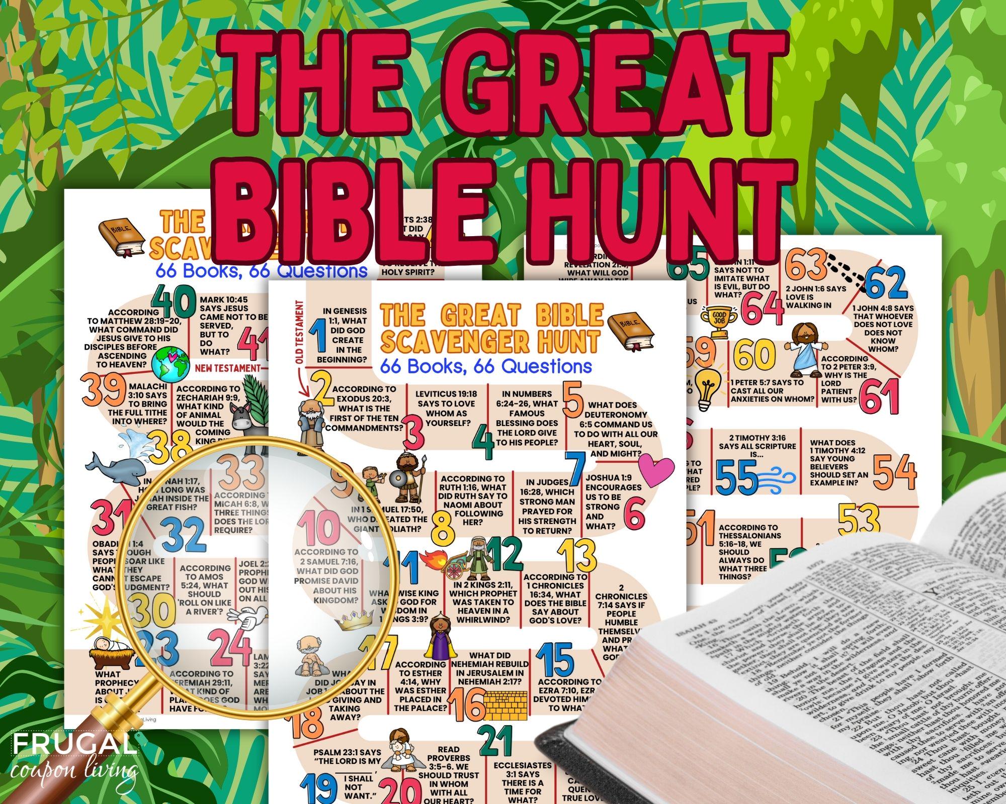 Books of the Bible Scavenger Hunt Game, Bible Made Simple - 66 Books ...