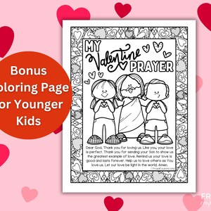 Valentine's Day Prayer Kids Coloring Wheel Printable, Christian ...