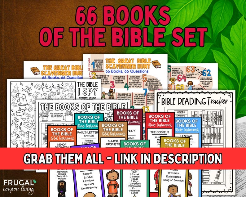 Books of the Bible Scavenger Hunt Game, Bible Made Simple - 66 Books ...