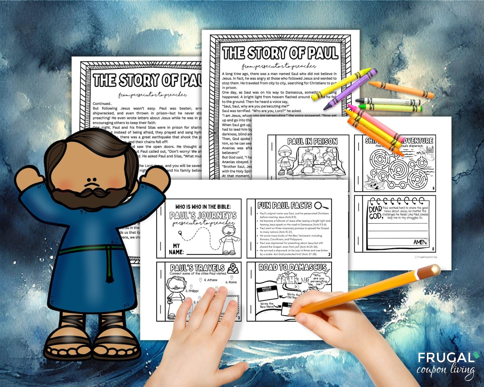 Paul the Apostle Mini Story Book Printable, Kids' Character of Saul in ...