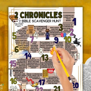 2 Chronicles Bible Scavenger Hunt, Old Testament Trivia Game, Book of ...