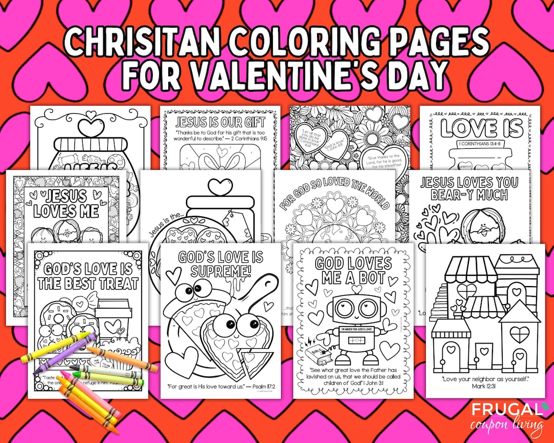Christian Valentine's Day Coloring Pages, Kids Church Valentine Sunday ...