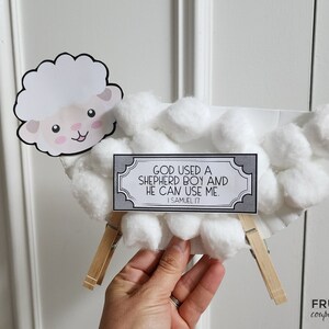 David and Goliath Bible Craft for Kids, David the Shepherd Boy Sheep ...
