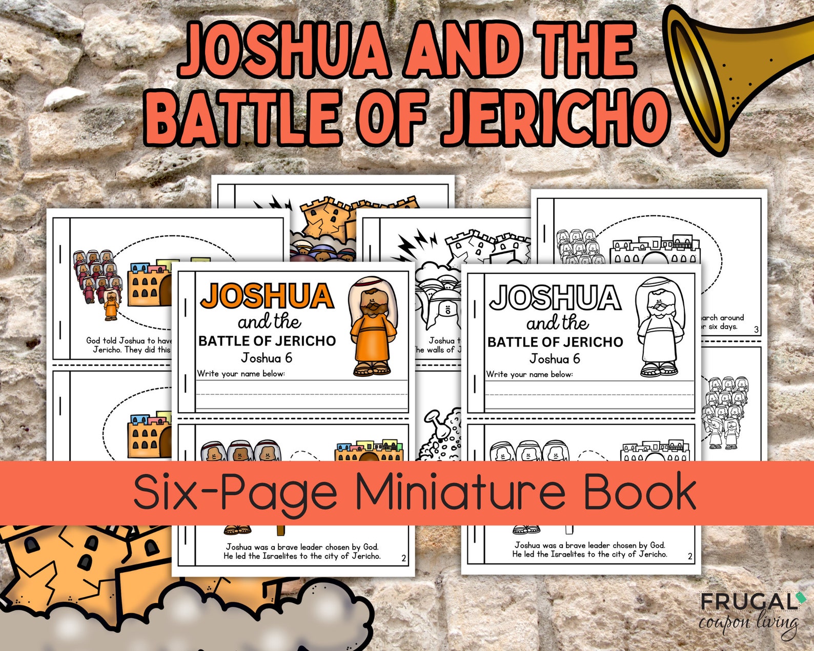 Joshua and the Battle of Jericho Craft Bundle for Kids, 10 Sunday ...