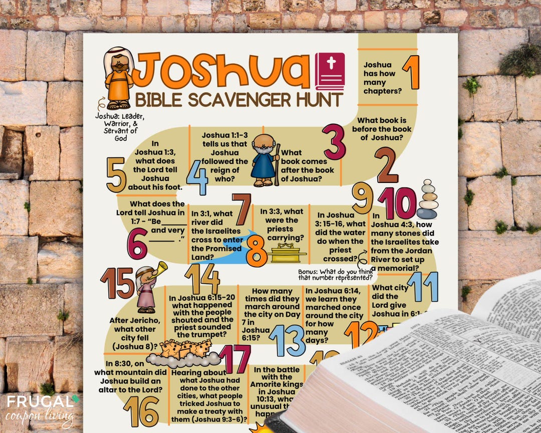 Joshua Bible Scavenger Hunt, Book of Joshua Summary Activity, Joshua ...