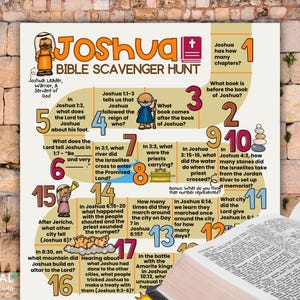 Joshua Bible Scavenger Hunt, Book of Joshua Summary Activity, Joshua ...