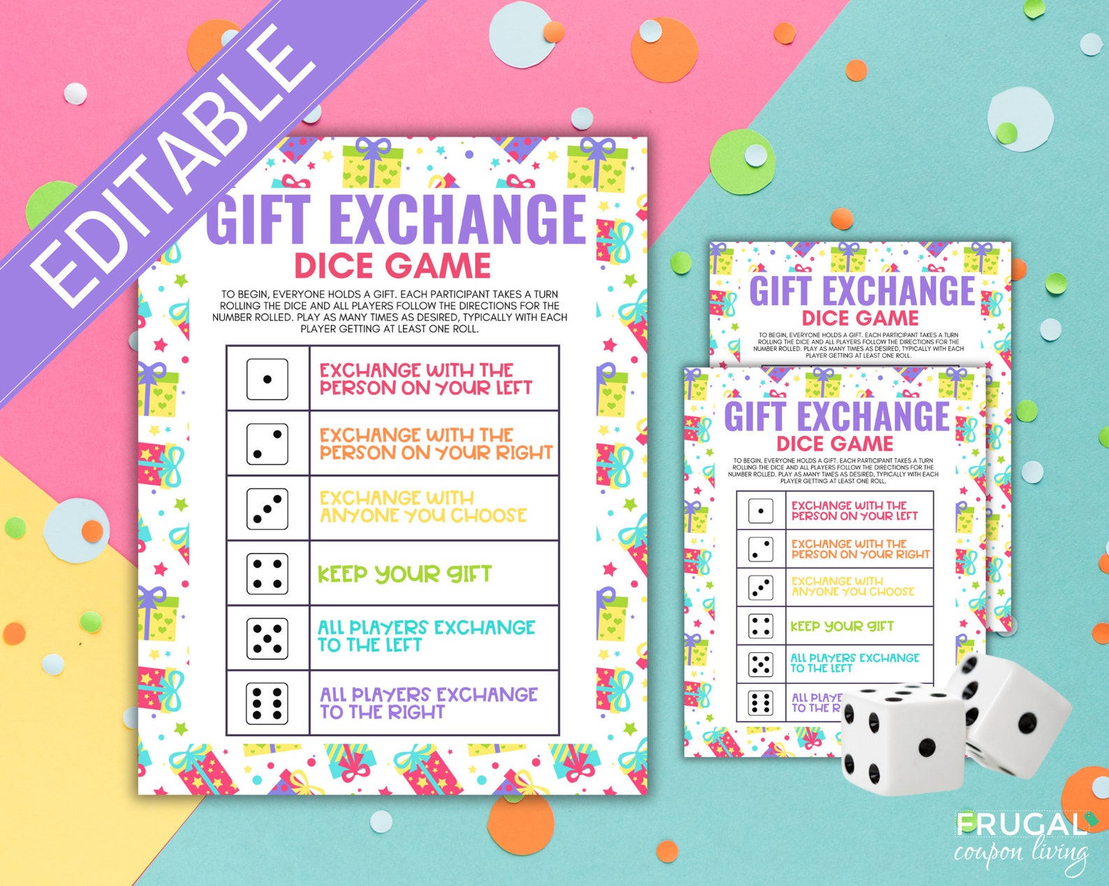 Gift Exchange Game | Editable Gift Exchange Dice Game | Group Party ...