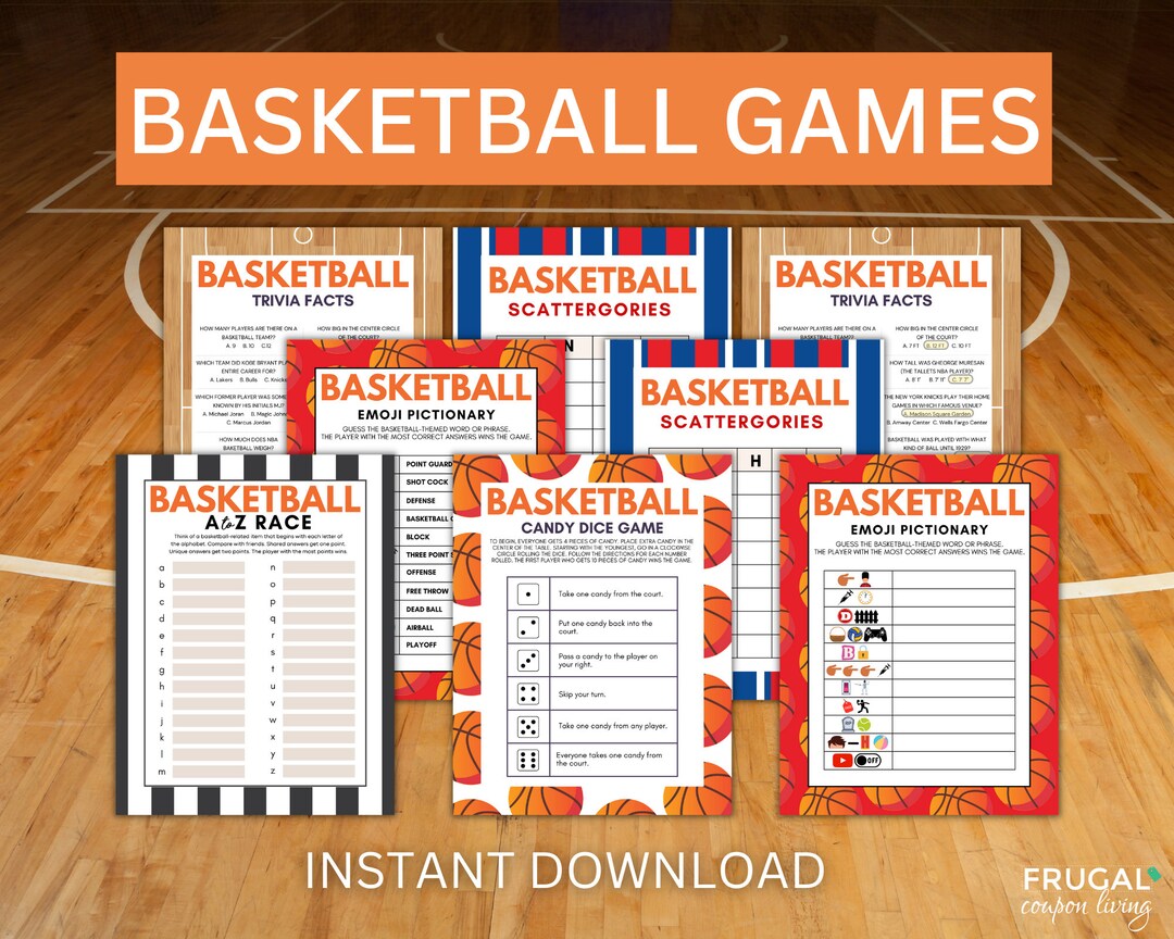 Basketball Games Printables | March Candy Dice Game, Basketball Trivia ...