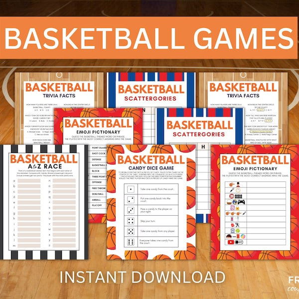 Basketball Printable Games - Etsy Australia