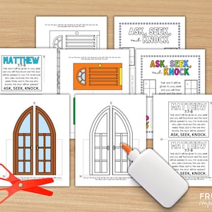 Ask Seek Knock Craft for Kids, Sermon on the Mount Sunday School Set of ...