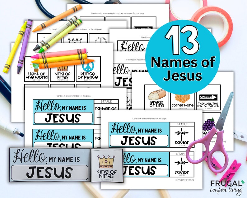 Names of Jesus & Attributes of God Name Tag, Hello My Name Is...creator ...