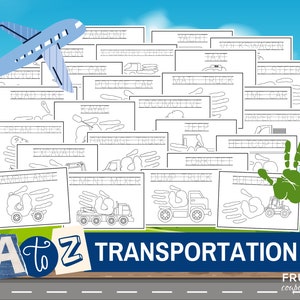 A-Z Alphabet Transportation Worksheets Printable Traceable Letter ...