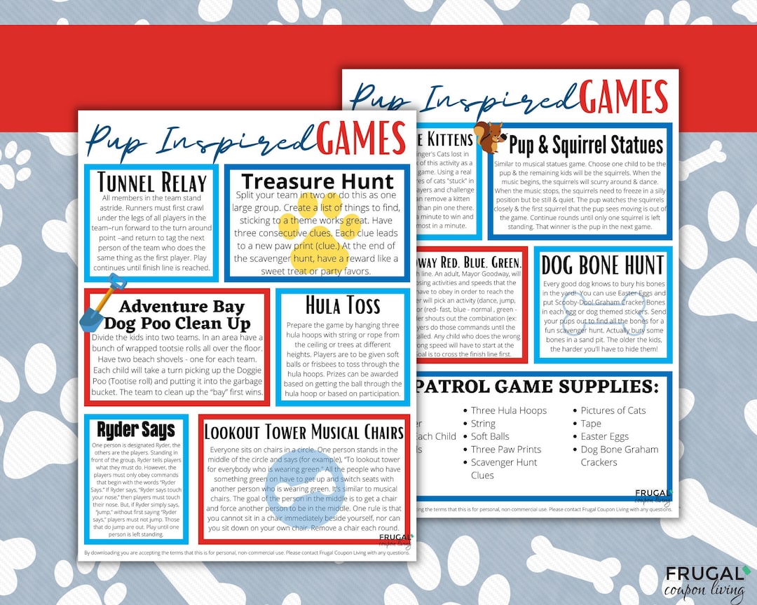 Paw-some Puppy Party Games for Kids | 10 Patrol Dog Birthday Party ...