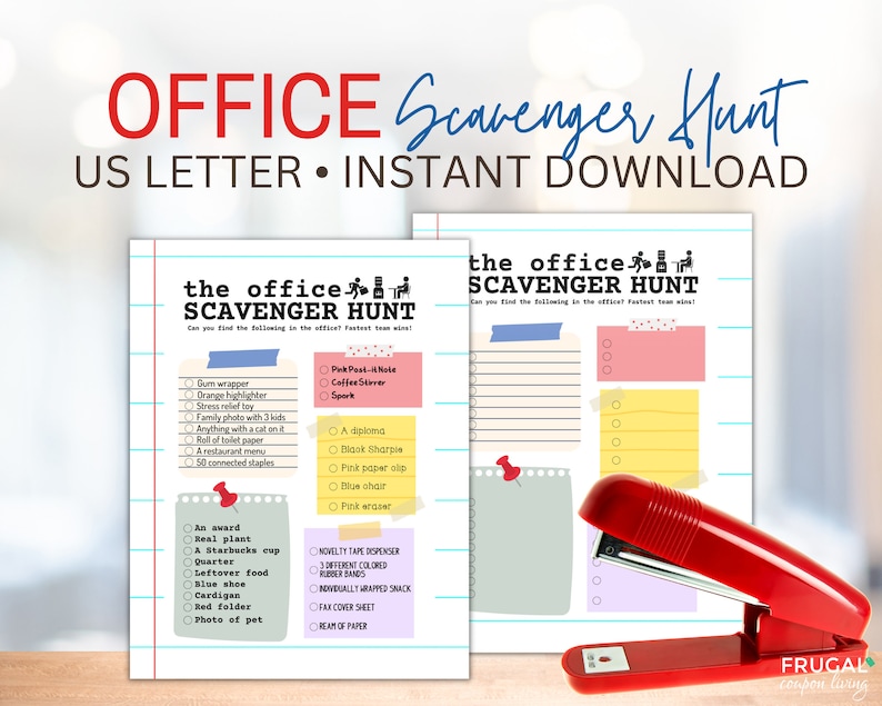 Office Scavenger Hunt for Adult | Fun Office Party Games for Teams ...