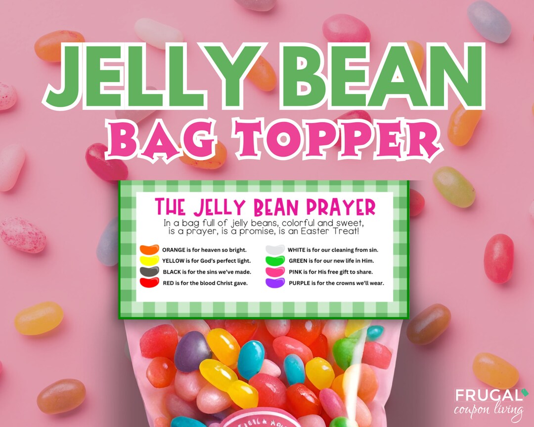 Easter Gift Tag + Easter Bag Topper Jelly Bean Prayer Printable ...