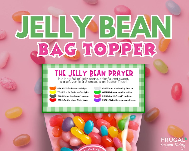 Easter Gift Tag + Easter Bag Topper Jelly Bean Prayer Printable ...