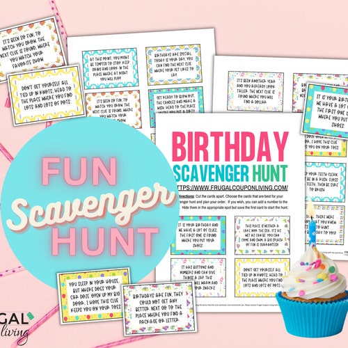 Birthday Scavenger Hunt for Kids Birthday Treasure Hunt - Etsy