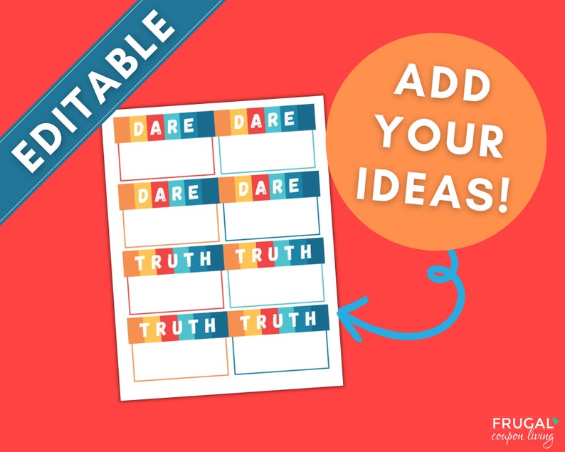 Truth or Dare Cards for Kids | 100 Family Fun Clean Truth or Dare Kids ...