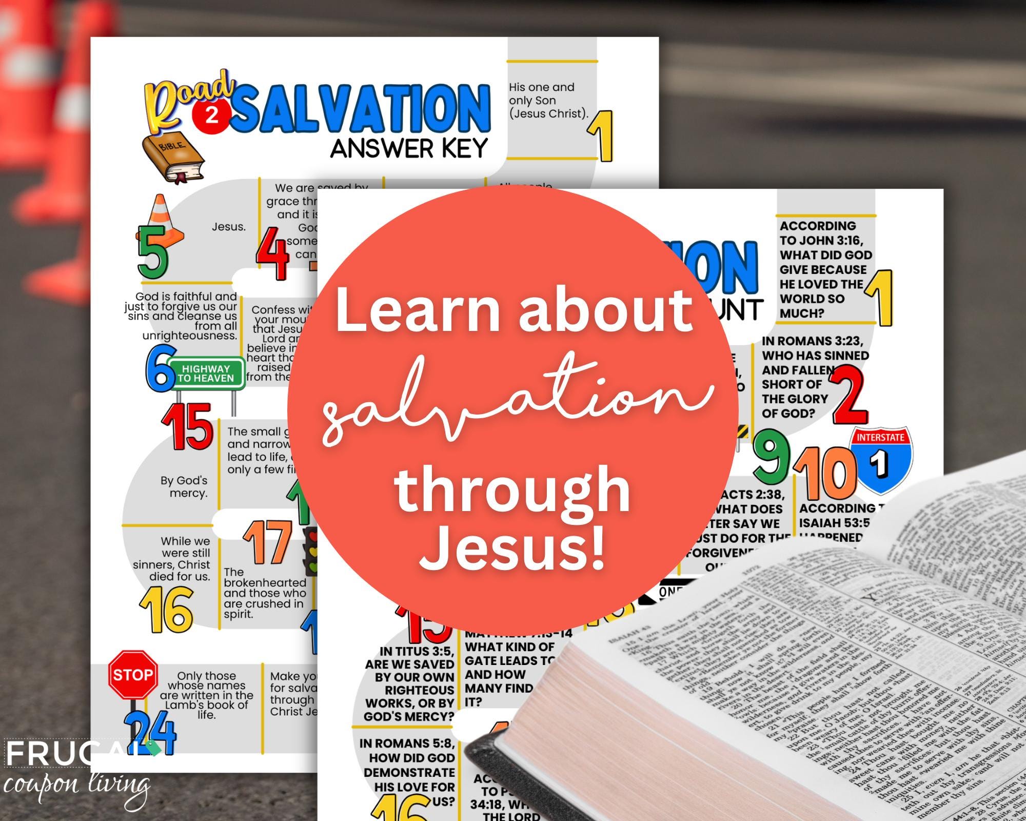 Romans Road to Salvation Bible Scavenger Hunt Printable, the Gospel of ...