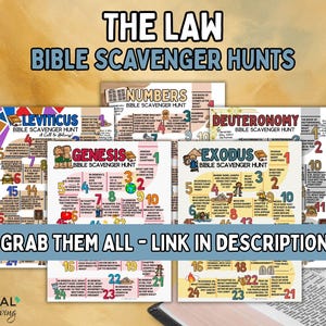 Exodus Bible Scavenger Hunt, Book of Exodus Trivia, Old Testament Bible ...