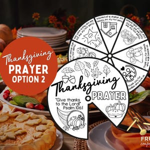 Give Thanks Thanksgiving Prayer Kids Coloring Wheel Printable Craft, I ...
