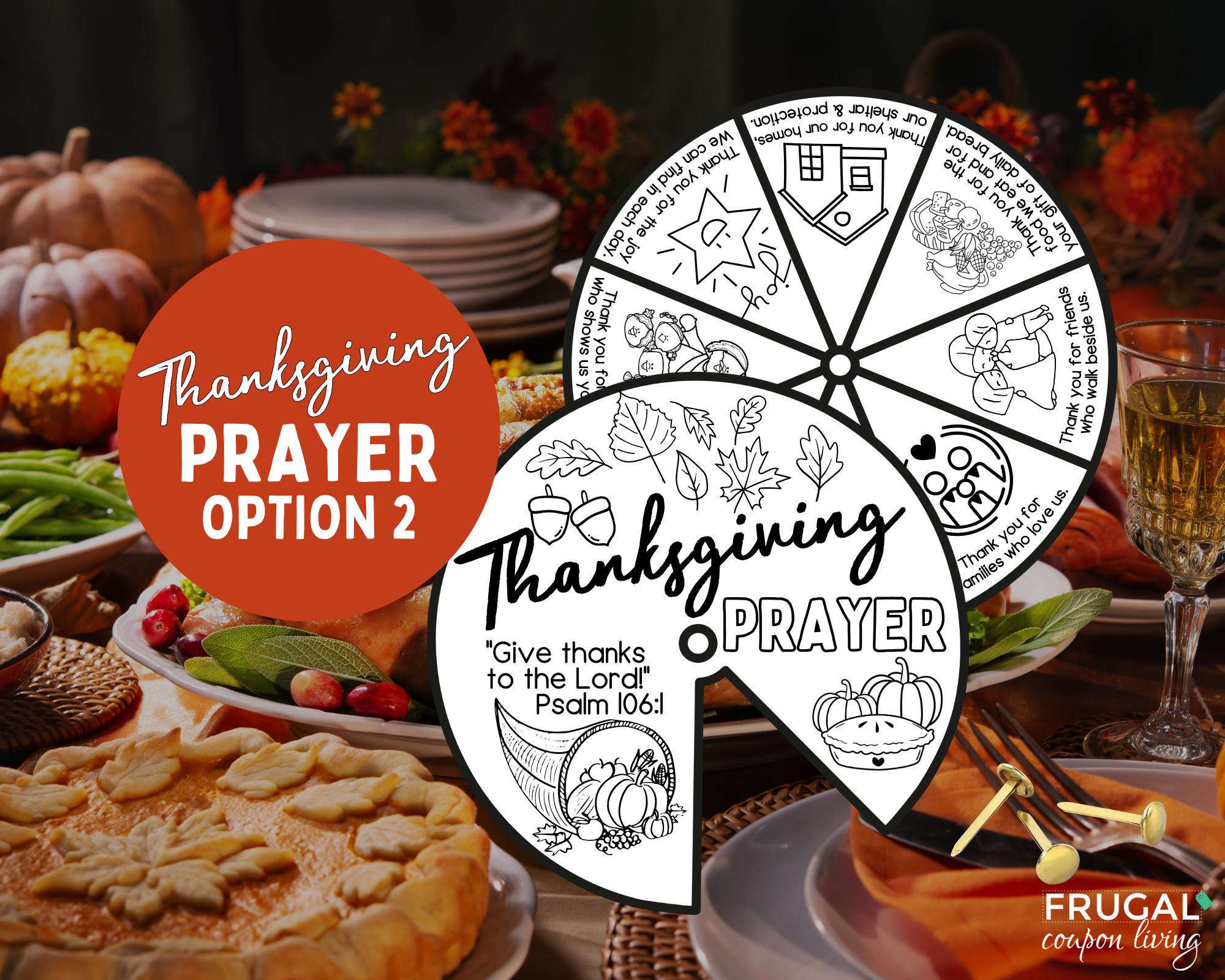 Give Thanks Thanksgiving Prayer Kids Coloring Wheel Printable Craft, I ...