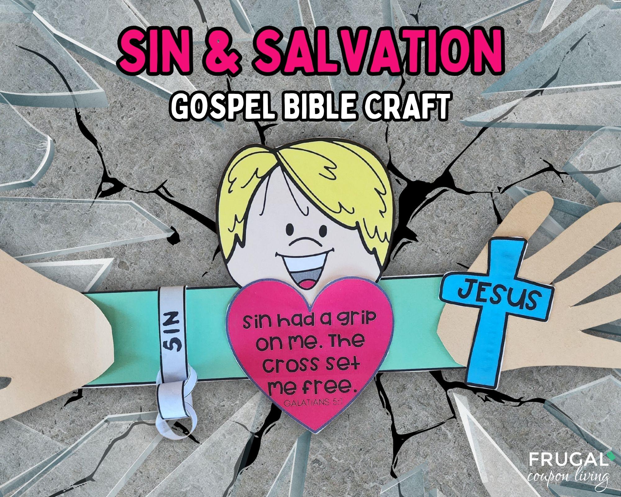 Sin & Salvation Craft for Kids, “sin Had a Grip on Me” Activity, Jesus ...