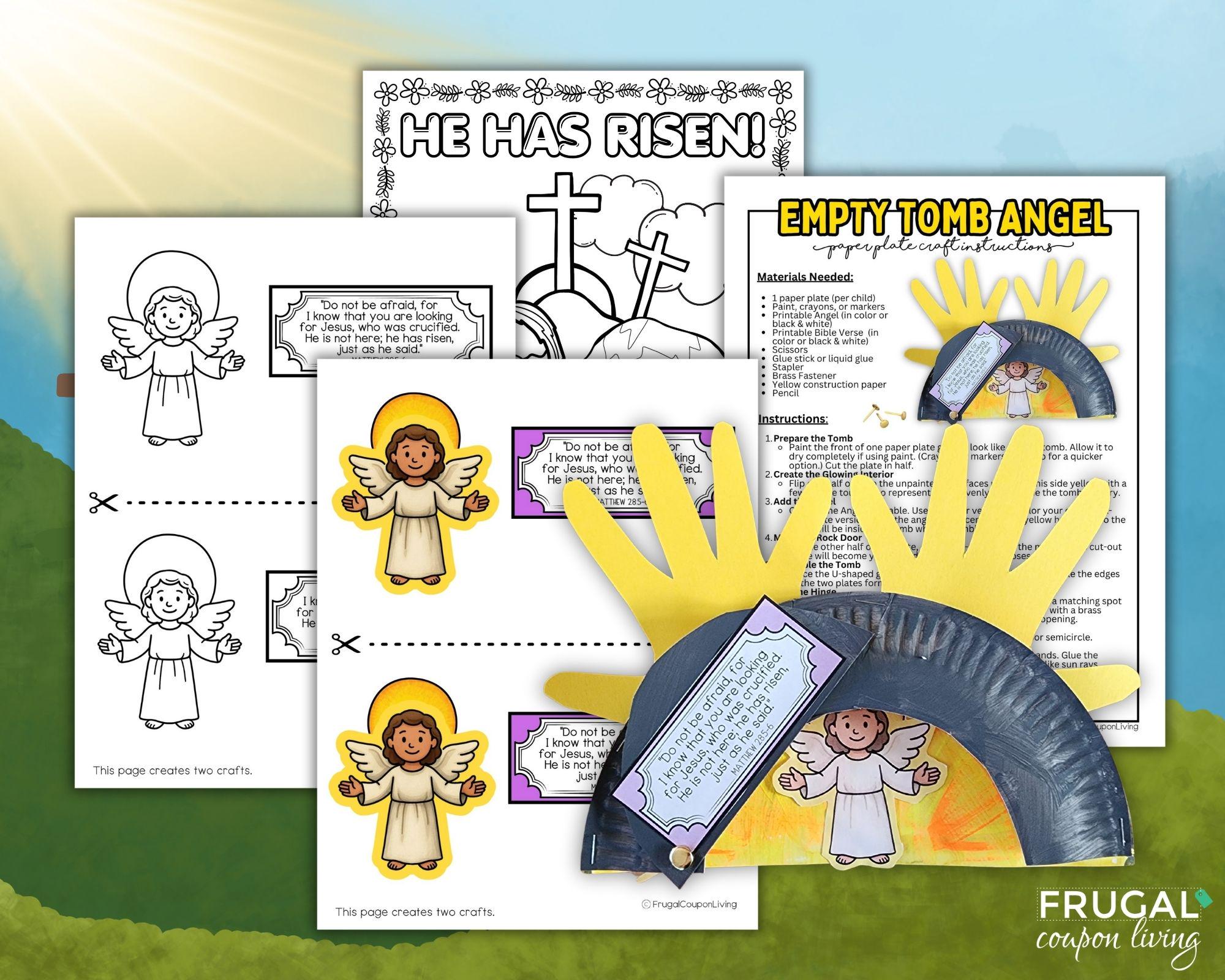 Empty Tomb Paper Plate Craft for Kids, Jesus' Resurrection Angel in the ...