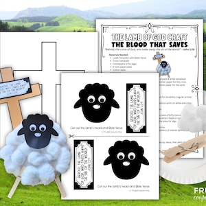 Lamb of God Cotton Ball Craft for Easter, John 1:29 Easter Lamb of God ...