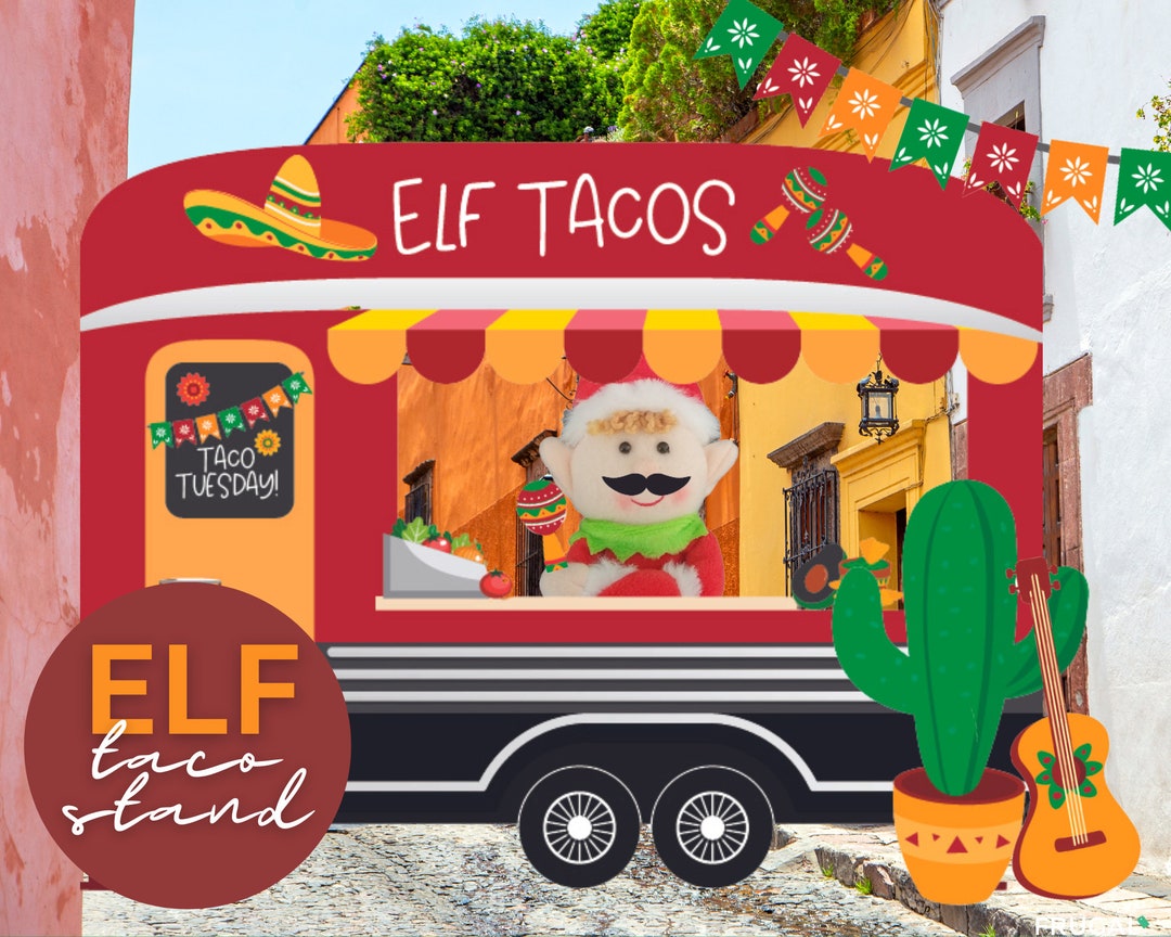 Cute Elf Taco Stand | Christmas Elf-sized Food Truck & Letter Board ...