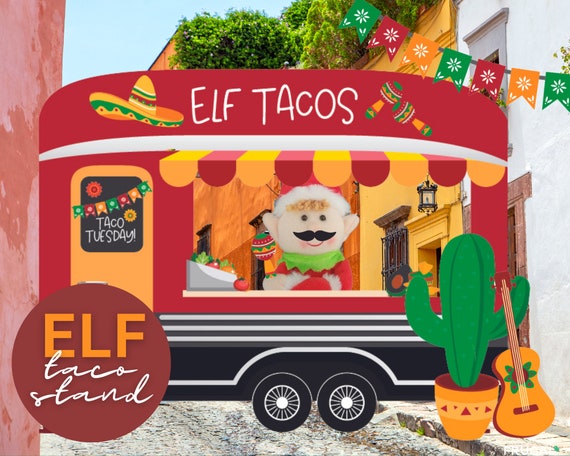 Cute Elf Taco Stand | Christmas Elf-Sized Food Truck & Letter Board ...