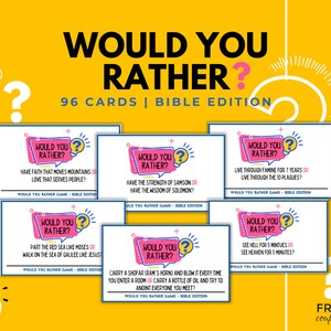 Bible Would You Rather Game Cards | Ice Breaker Christian Game for ...