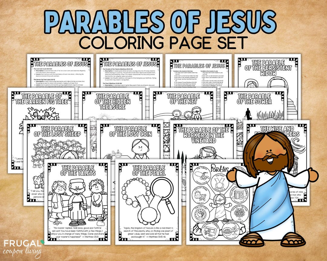 Parables of Jesus Coloring Pages, List of Jesus' 56 Parables in the ...
