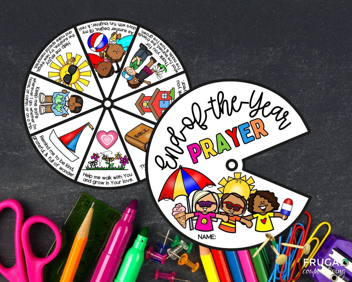 End-of-the-year Prayer Wheel Craft for Kids, Intentional Christian Last ...