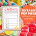 Candy Dice Game Editable Dice Game Printable Group Party Game for All ...