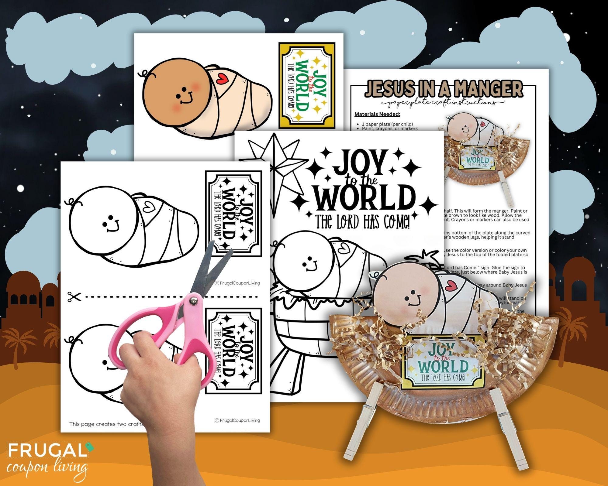 Baby Jesus in a Manger Craft, Printable Christmas Nativity for Kids ...