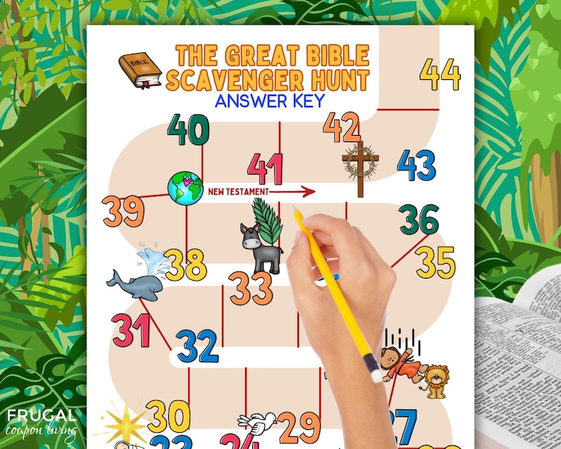 Books of the Bible Scavenger Hunt Game, Bible Made Simple - 66 Books ...