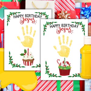 Happy Birthday Jesus Handprint Art, Christmas Handprint Craft, Jesus ...