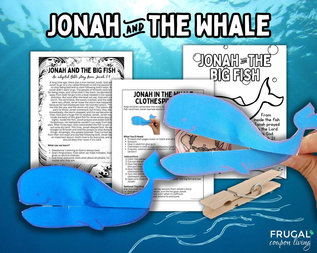 Jonah and the Whale Craft for Kids, Story of Jonah Interactive Bible ...