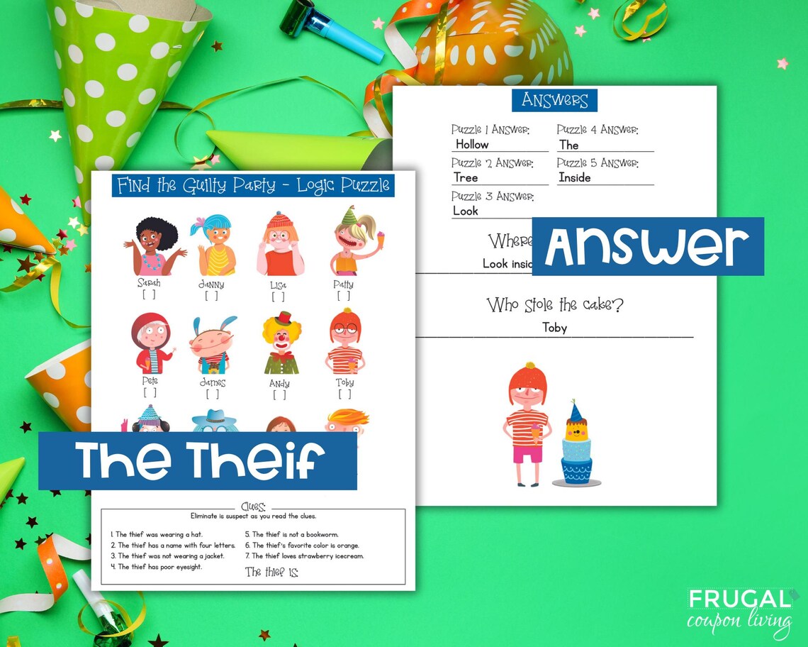 Mystery Birthday Party Activity for Kids, the Case of the Missing ...