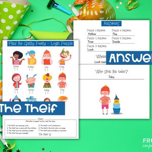 Mystery Birthday Party Activity for Kids, the Case of the Missing ...