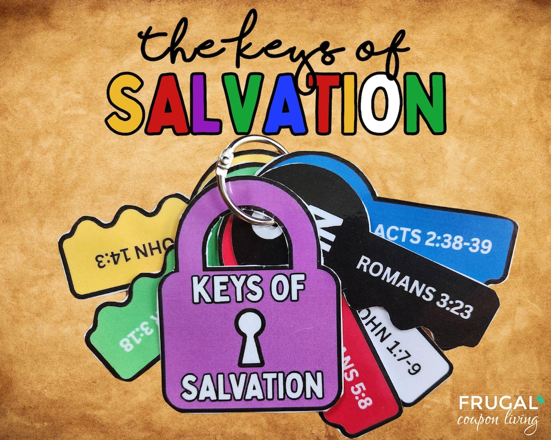 Keys of Salvation Craft for Kids, Color Gospel Printable Salvation Card ...