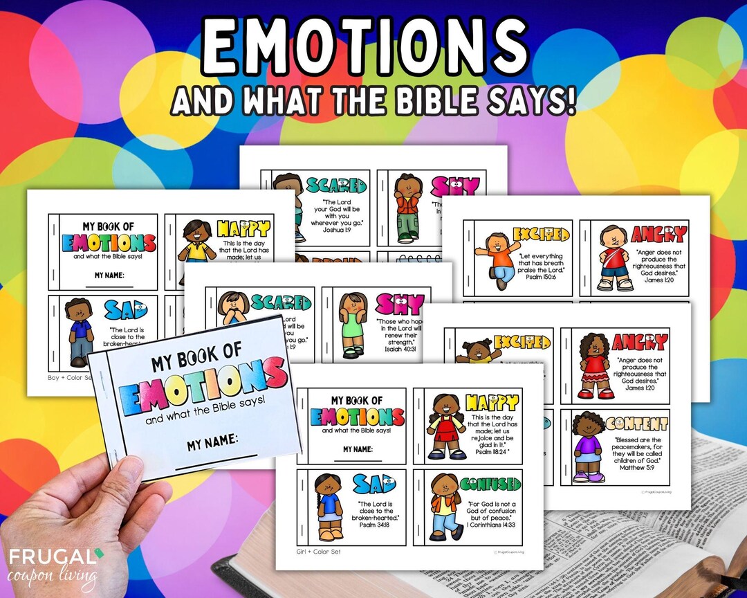 Christian Emotions Printable Booklet, Kids Mindfulness Activity With ...