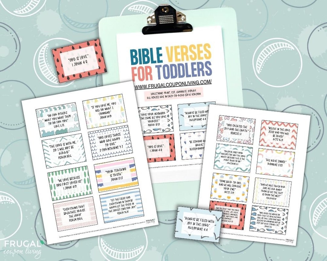 Memory Bible Verse Cards for Toddlers Printable | 20 Best Bible Verses ...